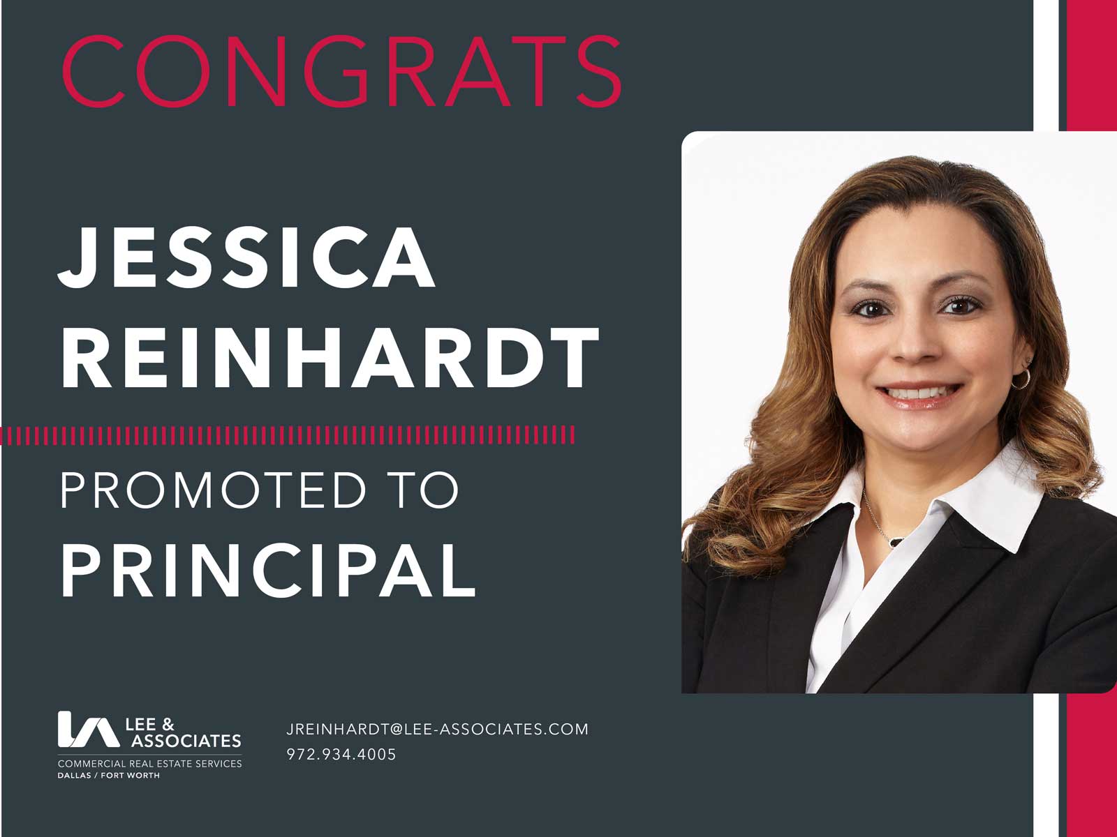 LEE & ASSOCIATES DALLAS/FORT WORTH PROMOTES JESSICA REINHARDT TO ...