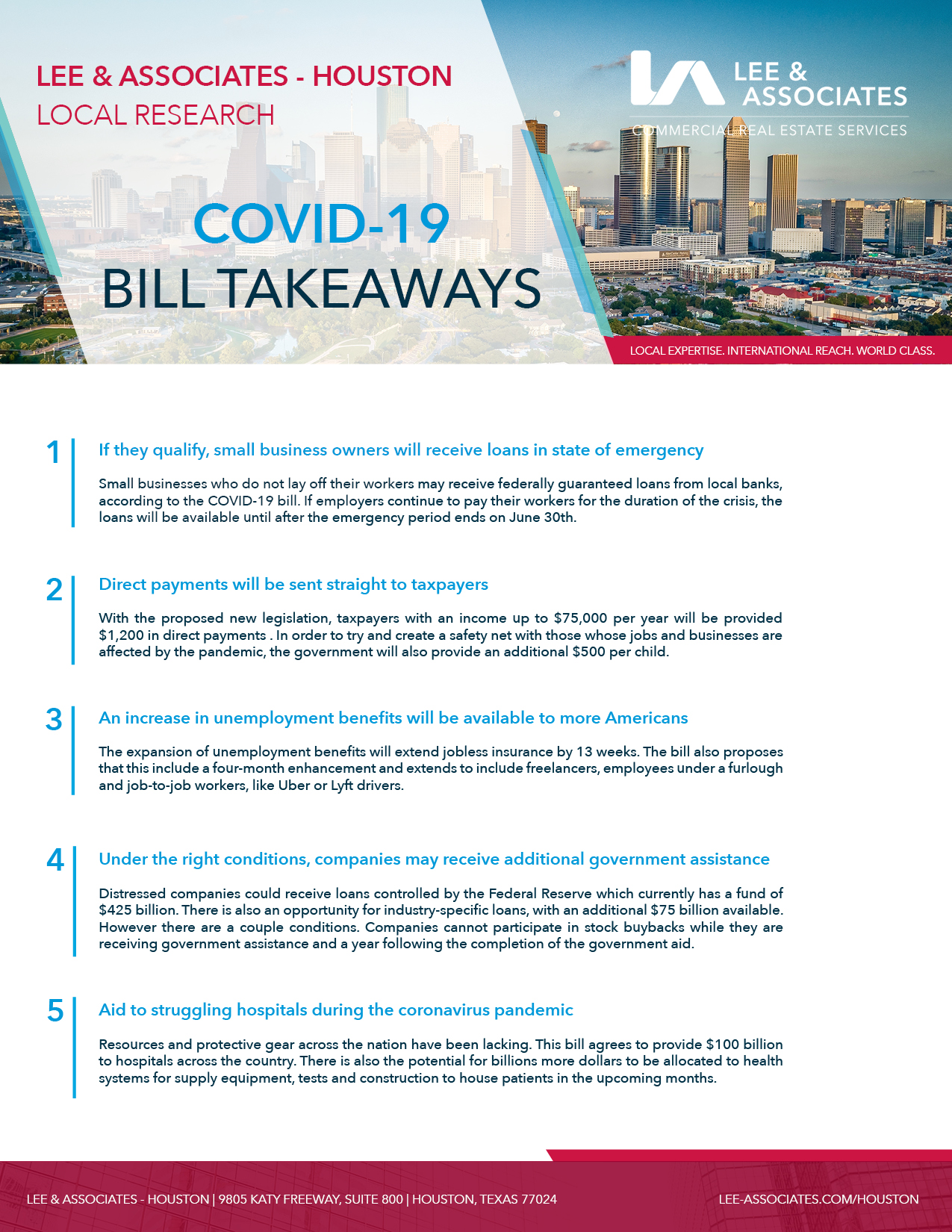 COVID-19 Bill One-Pager - Lee & Associates | Houston