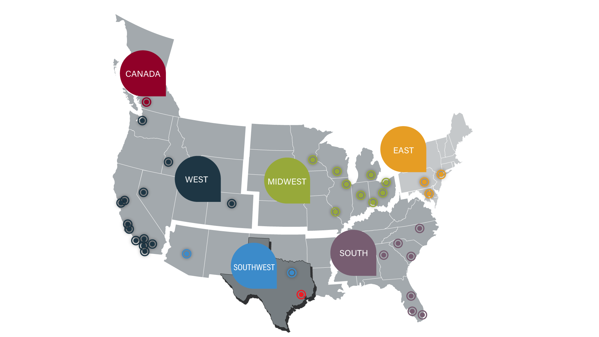 Homepage Map Graphic - Lee & Associates | Houston