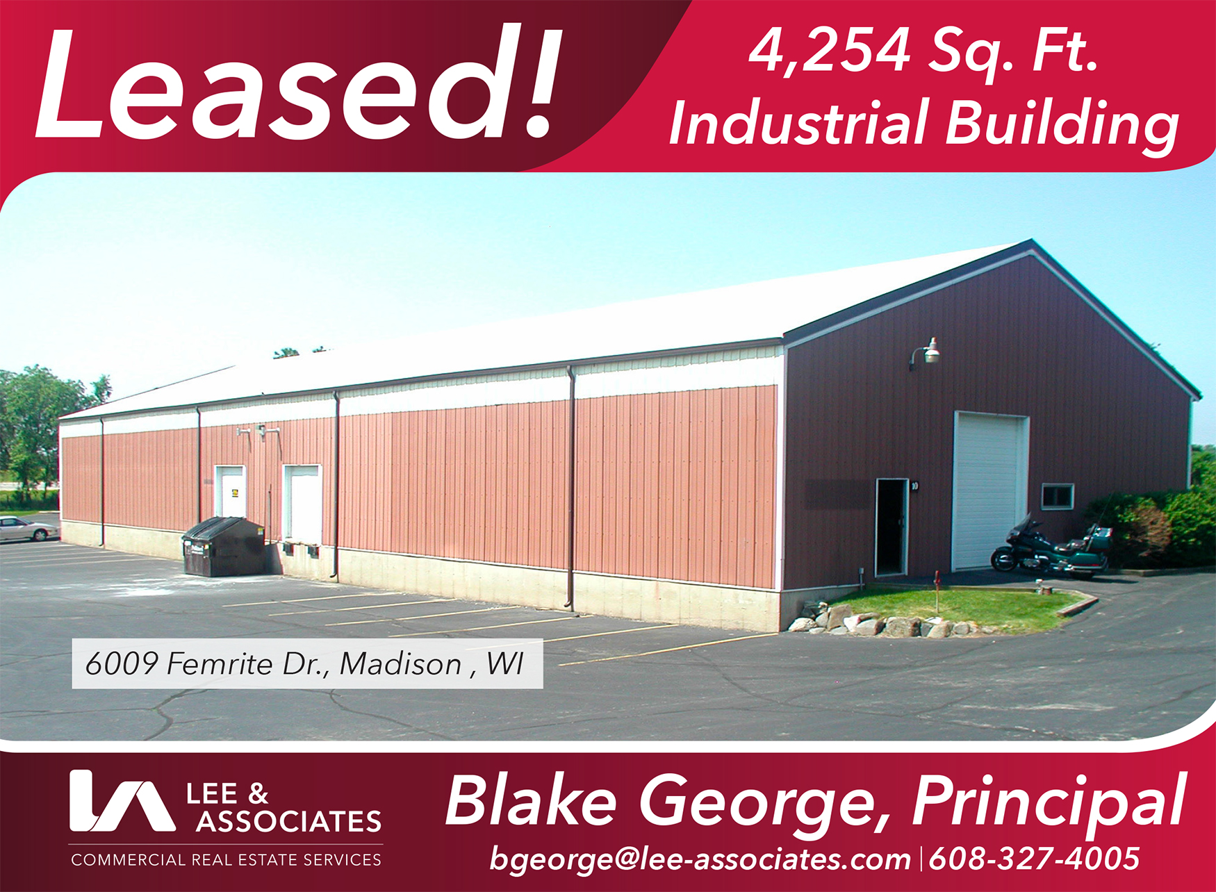 LEASED! 4,254 SQ. FT. INDUSTRIAL BUILDING - Madison | Lee & Associates