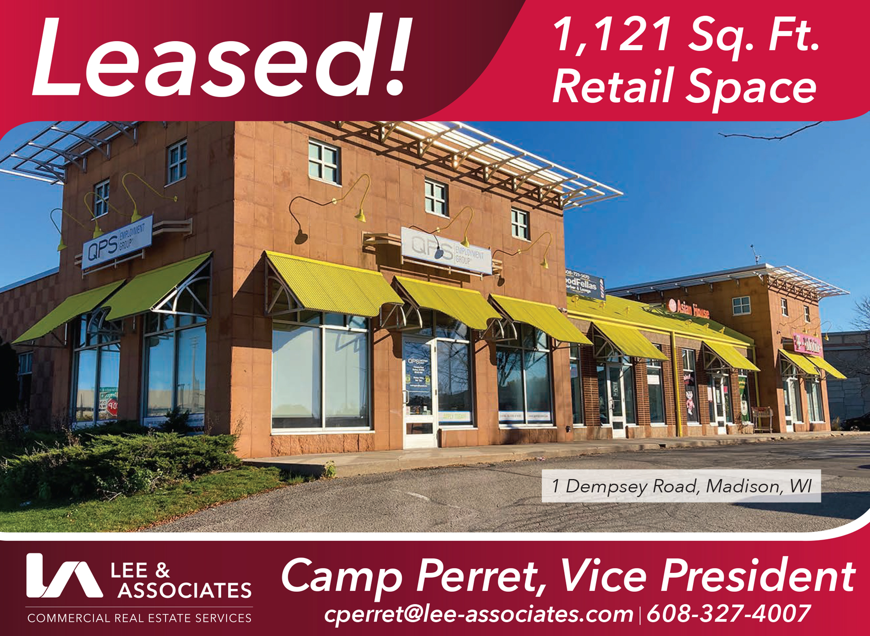 LEASED! 1,121 SQ. FT. RETAIL SPACE - Madison | Lee & Associates