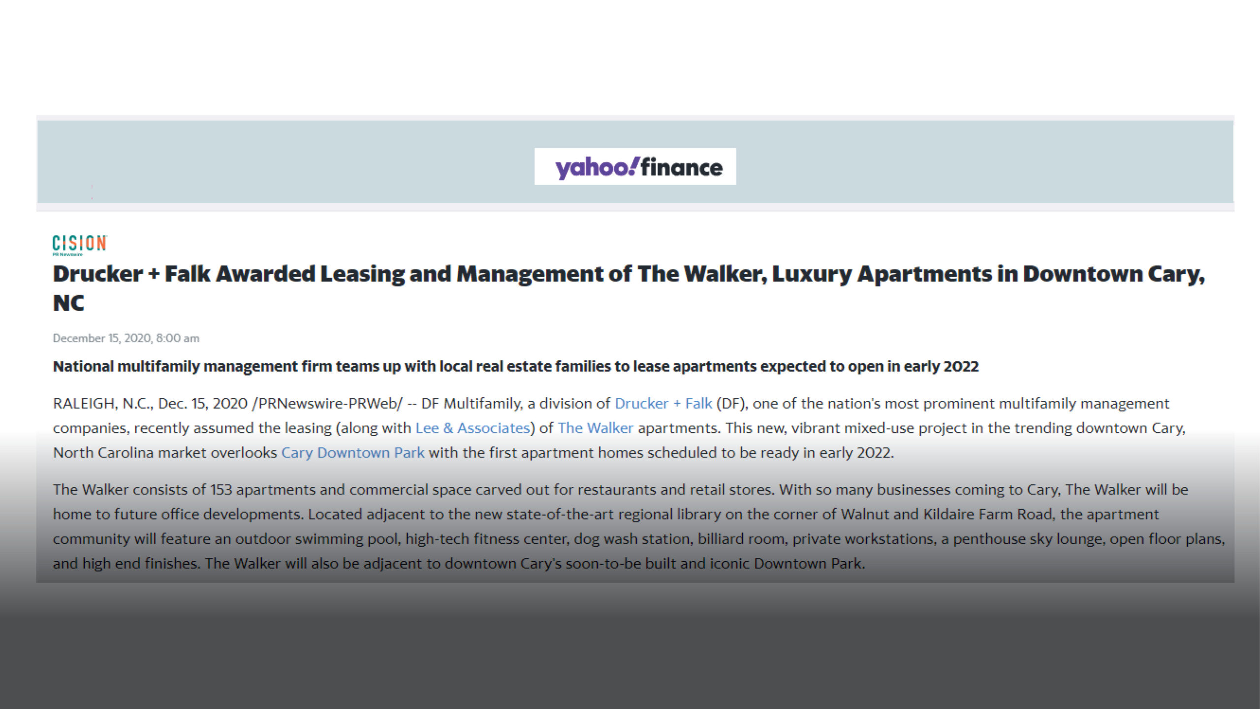Drucker + Falk Awarded Leasing and Management of The Walker, Luxury ...