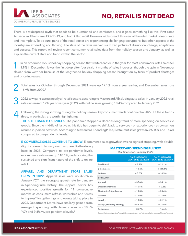 No, Retail is Not Dead - Lee & Associates