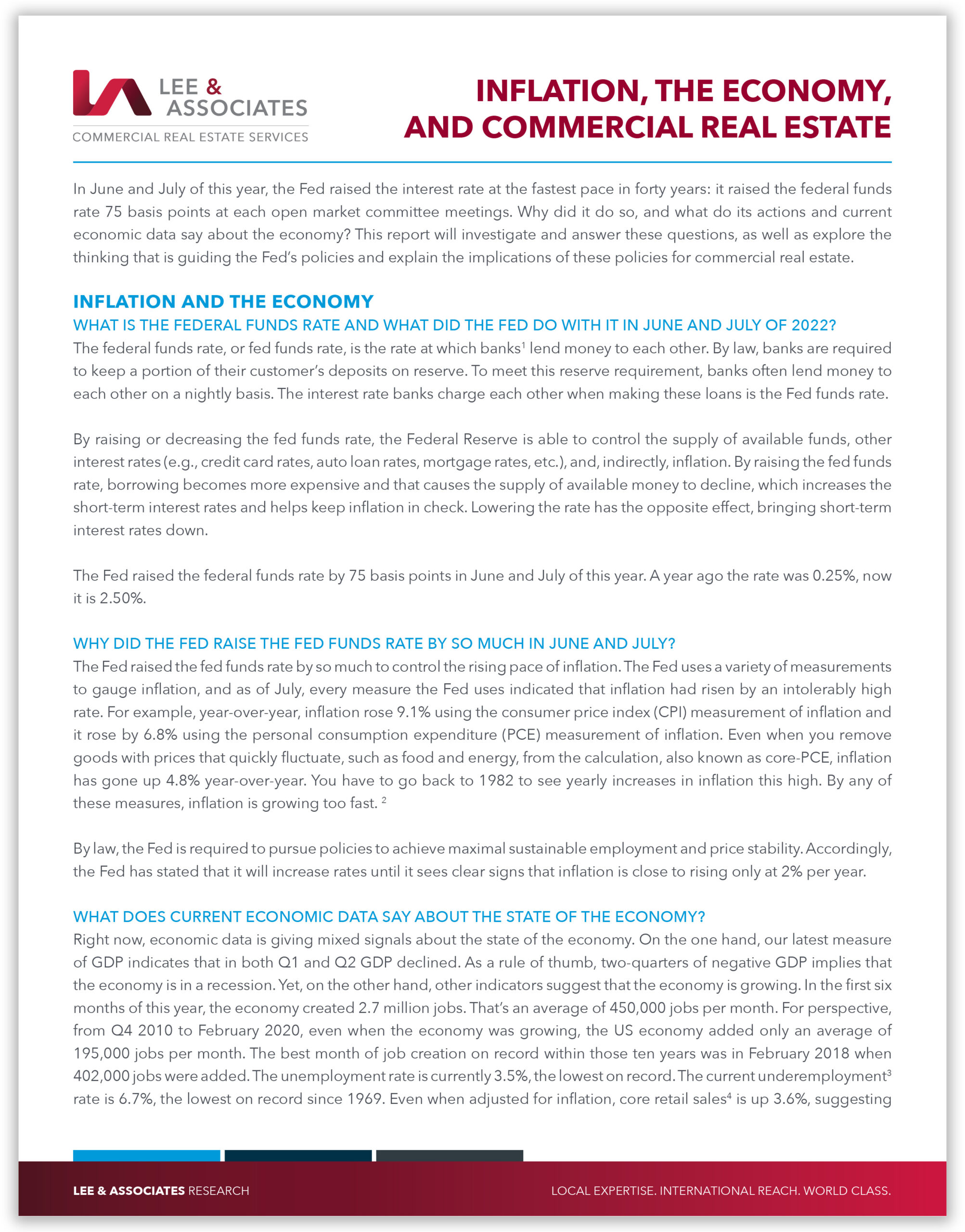 Inflation, the Economy, and Commercial Real Estate